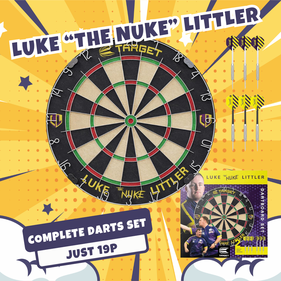 🎯 WIN A LUKE “THE NUKE” LITTLER DARTBOARD & DART SET FOR JUST 19P! 🔥🎯 ...