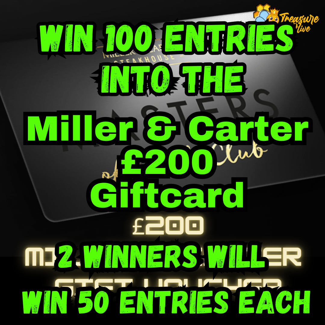 WIN 100 ENTRIES INTO THE £200 MILLER & CARTER FOOD VOUCHER , 2 WINNERS ...